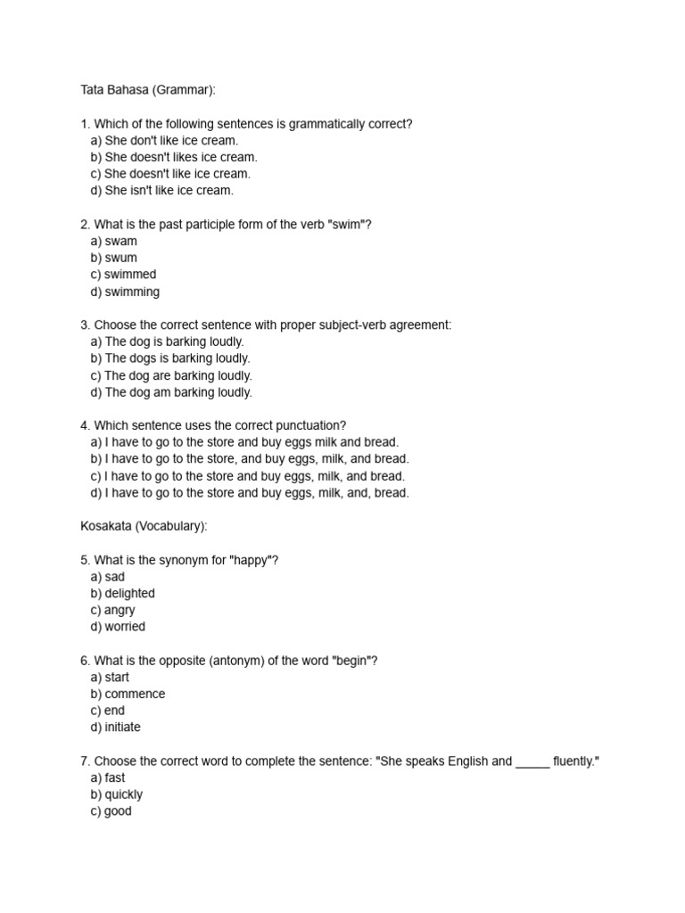 Practice English Quiz Questions | Download Free PDF | Idiom | Syntax