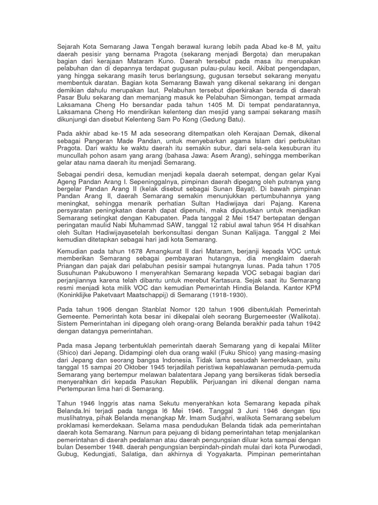 Sejarah Semarang | PDF