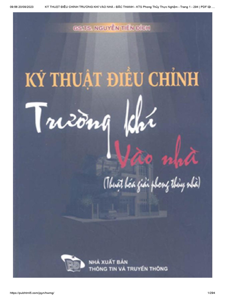 KỸ THUẬT ĐIỀU CHỈNH TRƯỜNG KHÍ VÀO NHÀ - ĐẮC THANH - KTS Phong Thủy Thực Nghệm - Trang 1 - 294 ...