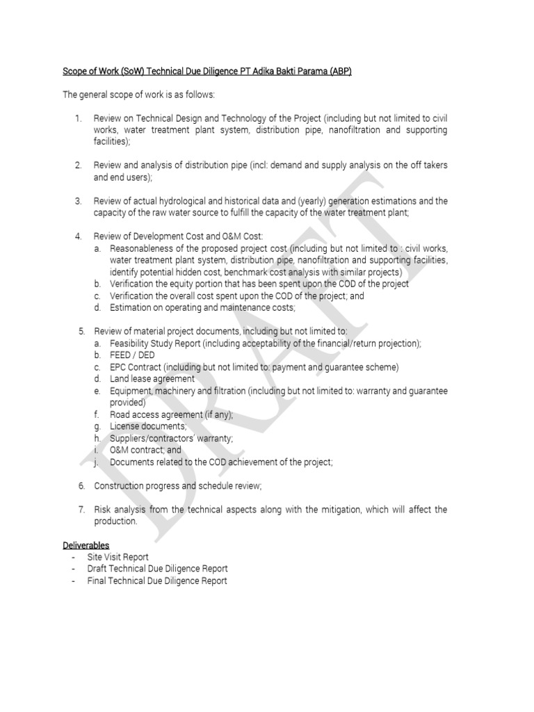 Scope of Work TDD - PT Adika Bakti Parama - Draft | PDF