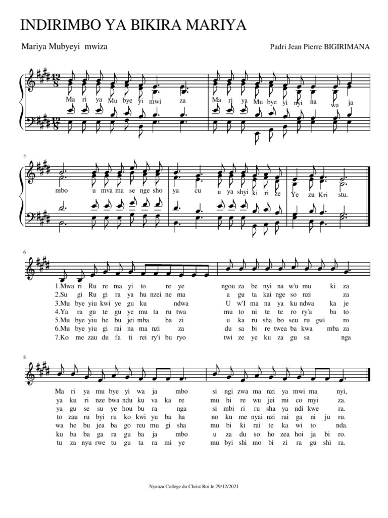 Indirimbo Ya Bikira Mariya.... | PDF