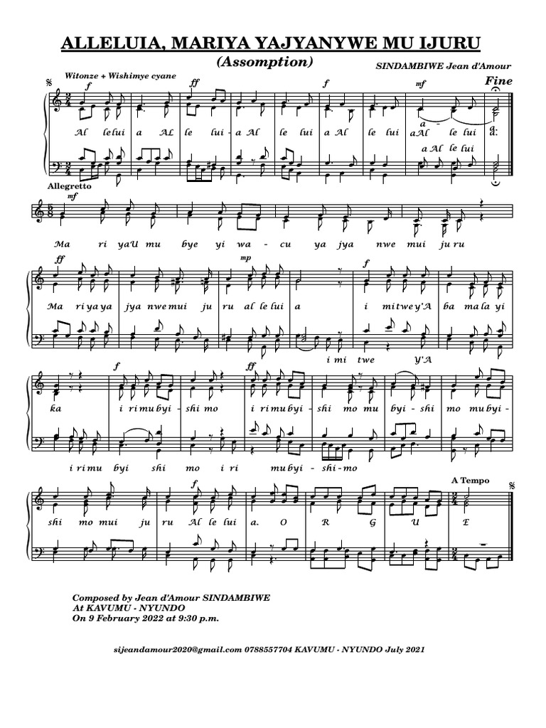 Alleluia Mariya Yajyanywe Mu Ijuru | PDF