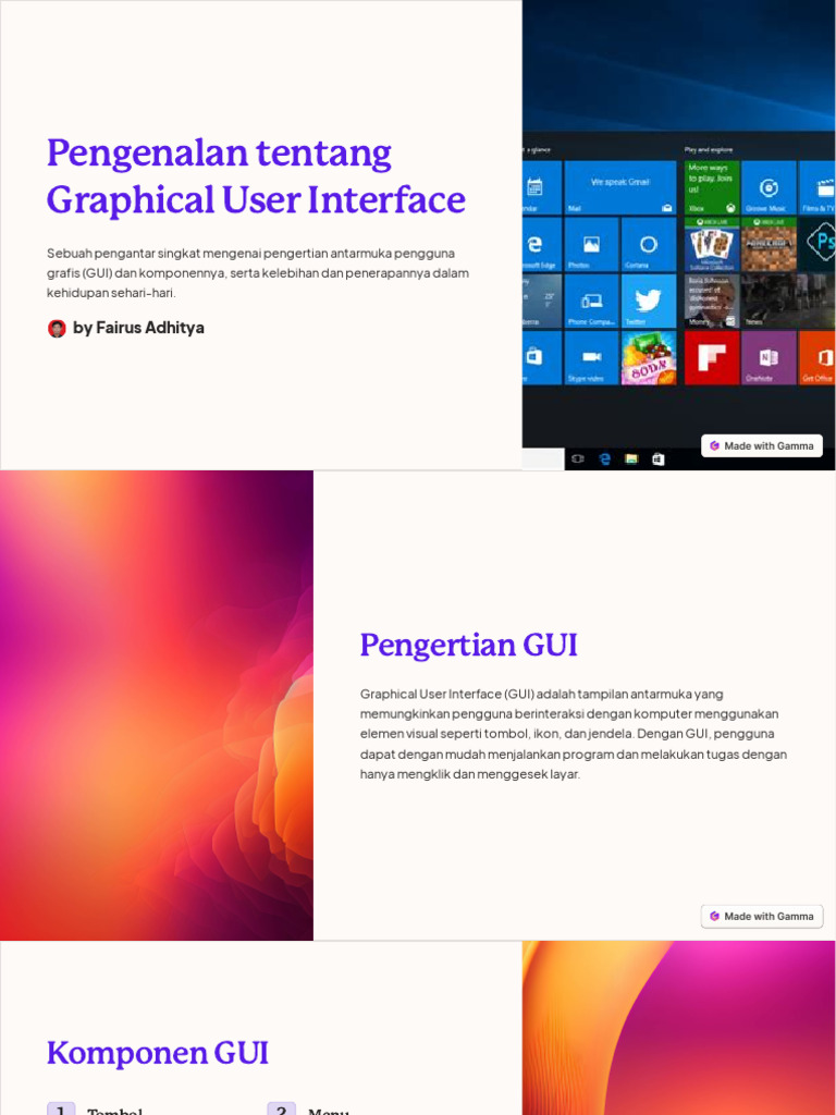 Pengenalan tentang graphical user interface | PDF