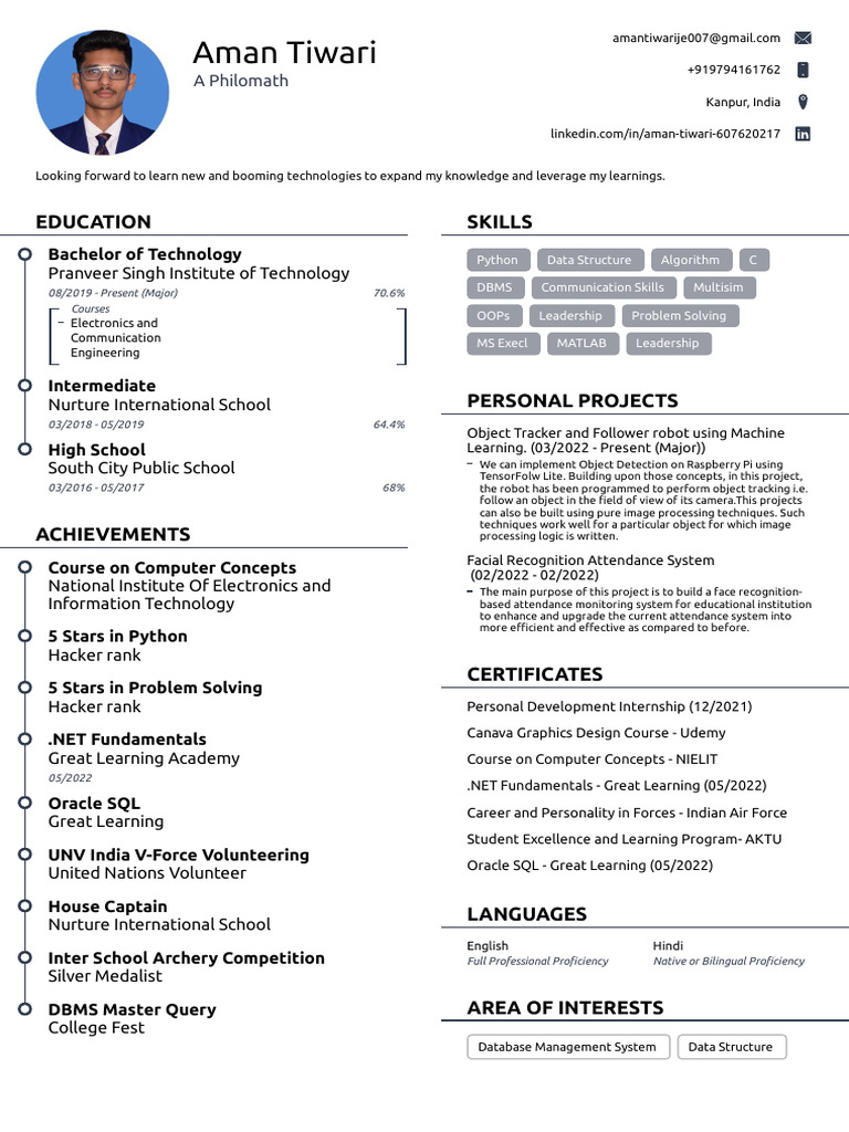 Aman's Resume | PDF | Databases | Applied Mathematics