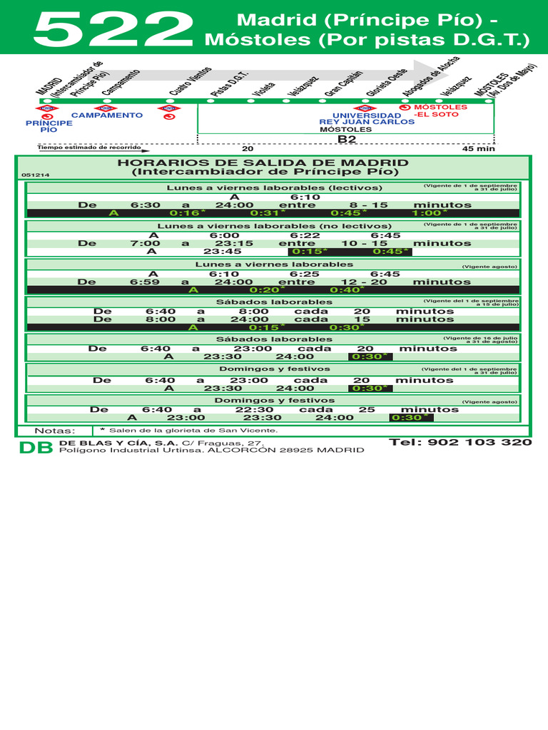 Horario Bus 522 | PDF