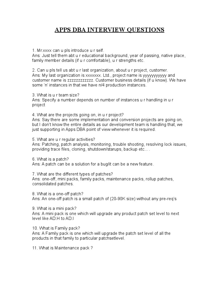 Apps Dba Interview Questions | Download Free PDF | Oracle Database | Apache Http Server