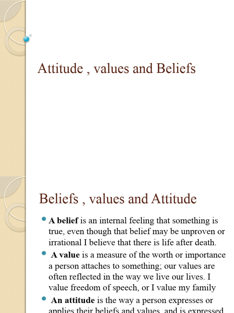 5 Attitude, Values and Beliefs | Download Free PDF | Attitude ...