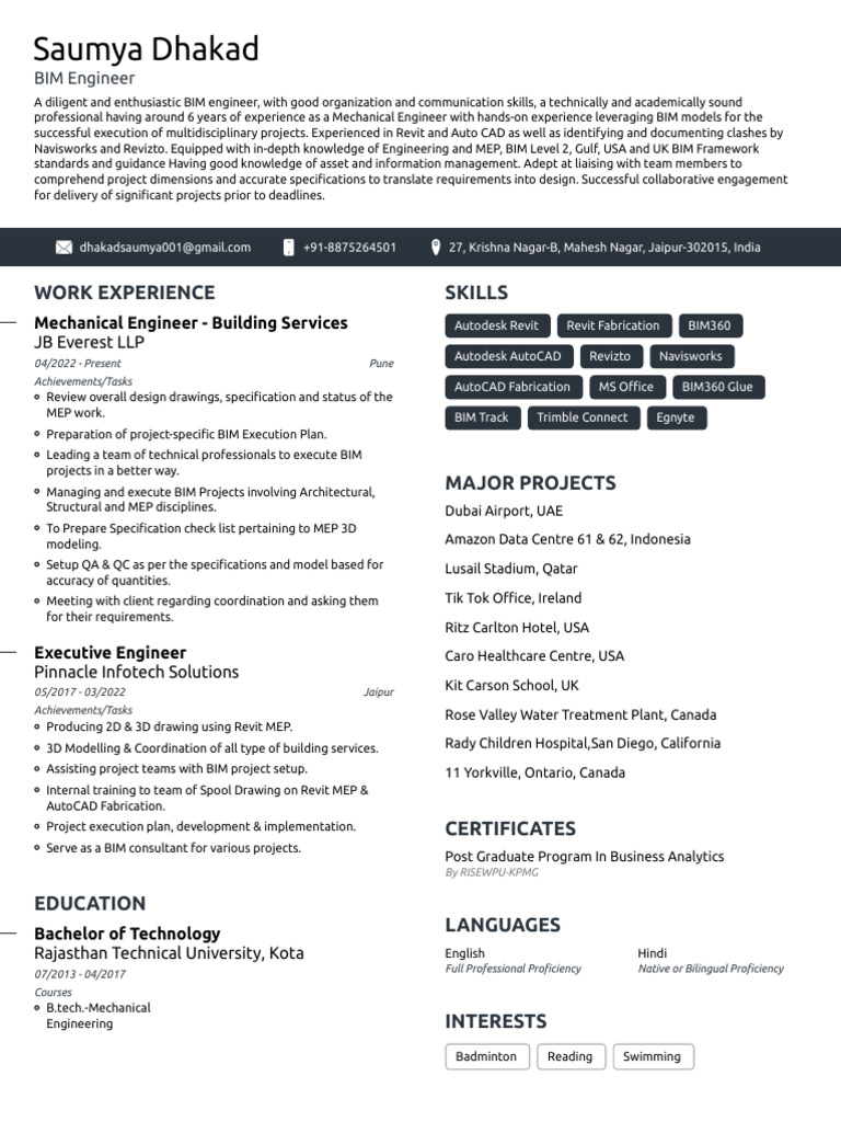Saumya Dhakad Resume | PDF