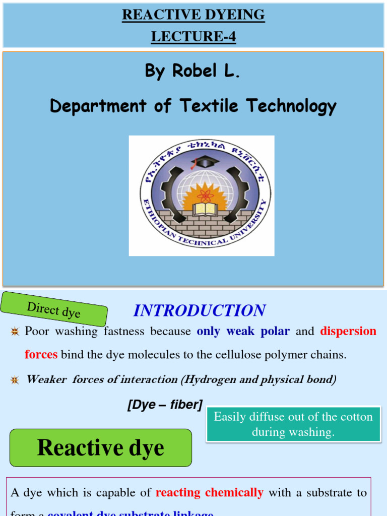 4 - Reactive Dyeing | PDF | Dye | Chemical Reactions