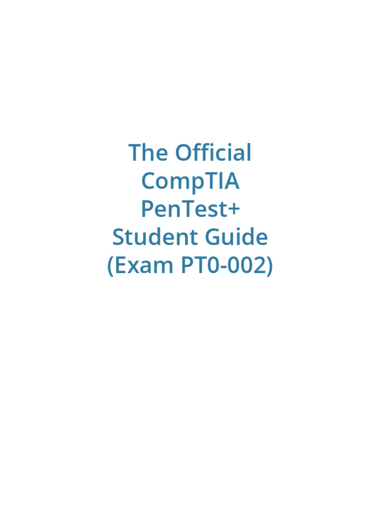 Downloadable Official CompTIA PenTest+ Student Guide | PDF