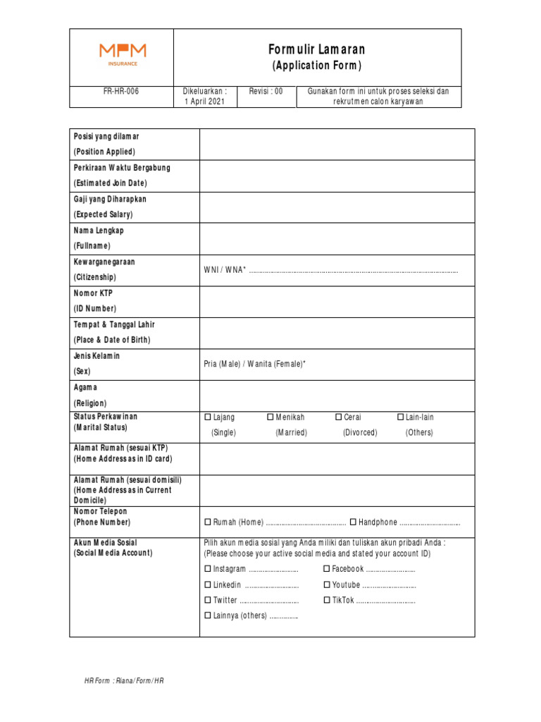 Application Form - MPM Insurance | PDF