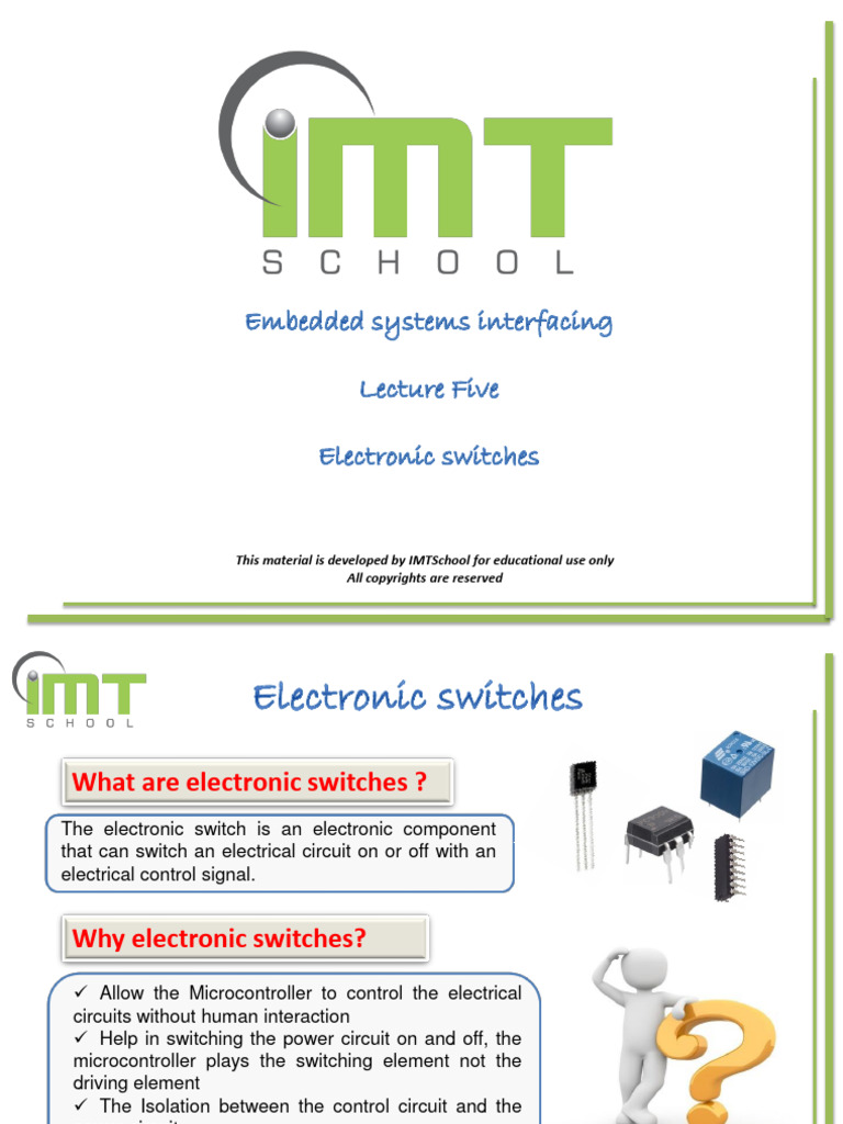 Lec 5 - Part 1 - Electronic Switches | PDF | Transistor | Bipolar Junction Transistor