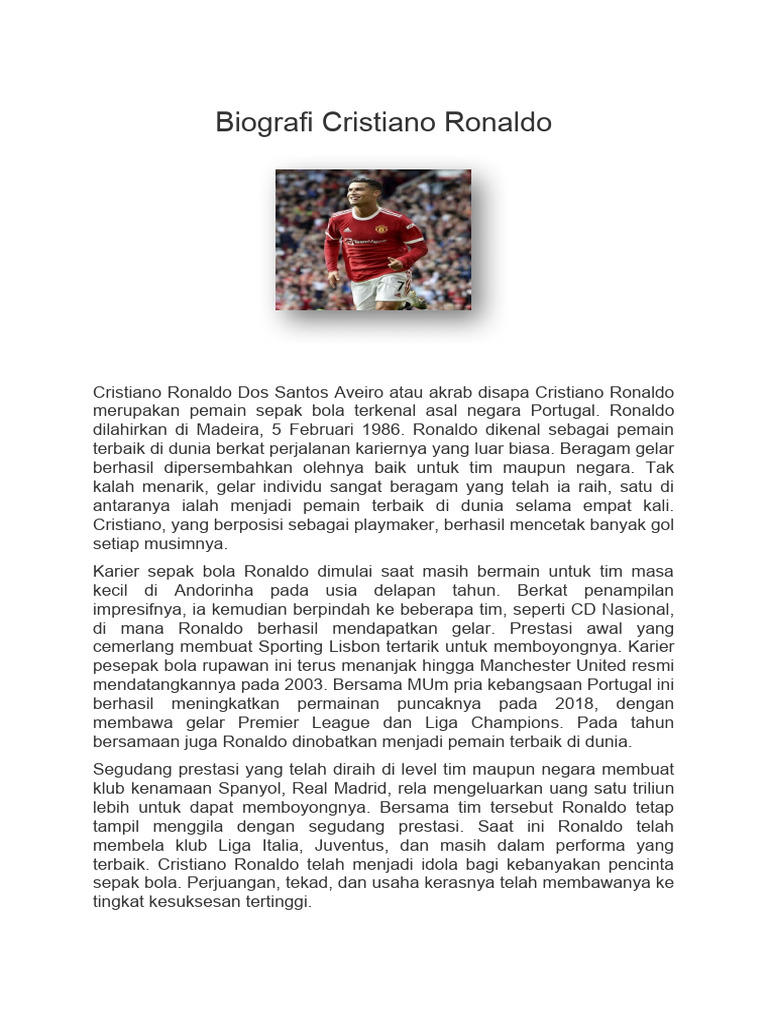 Biografi Cristiano Ronaldo | PDF