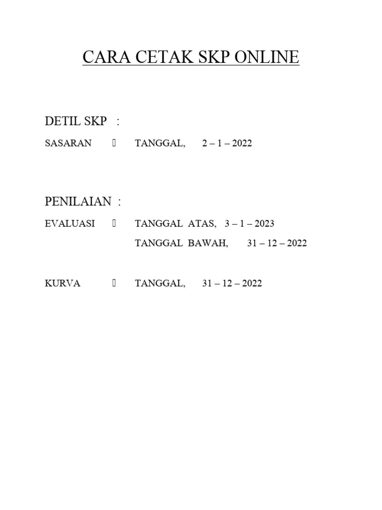 Cara Cetak SKP Online | PDF