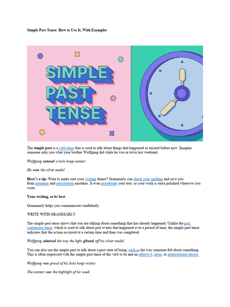 Past Tense | PDF