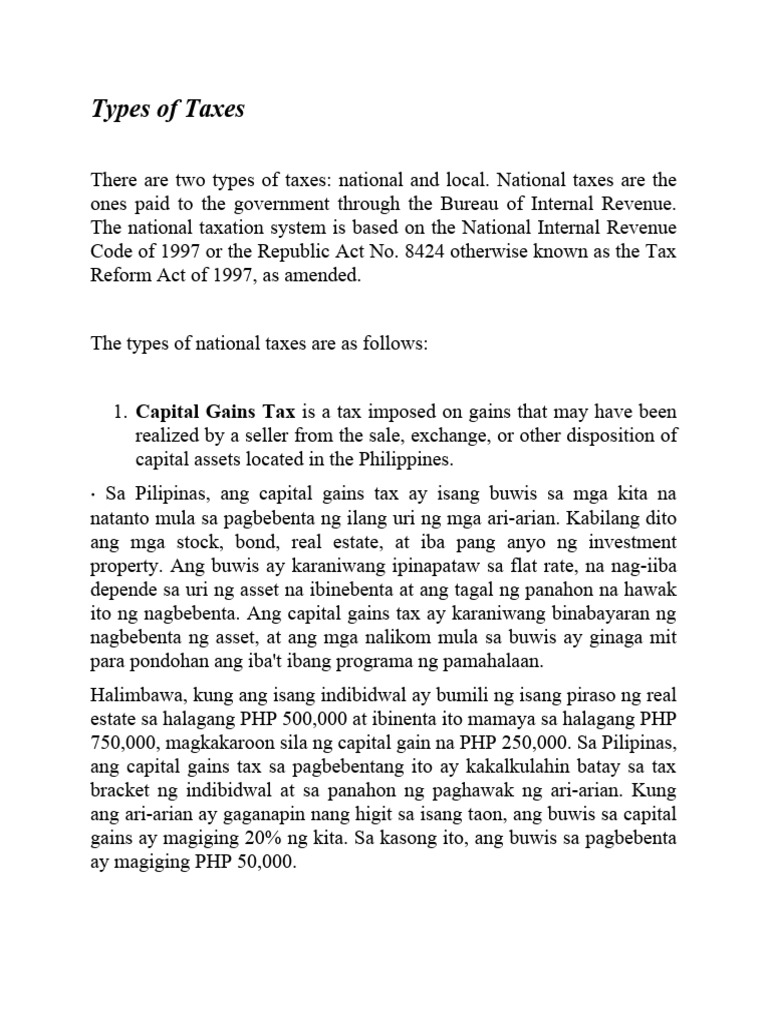 National Taxes (Explanation) | PDF