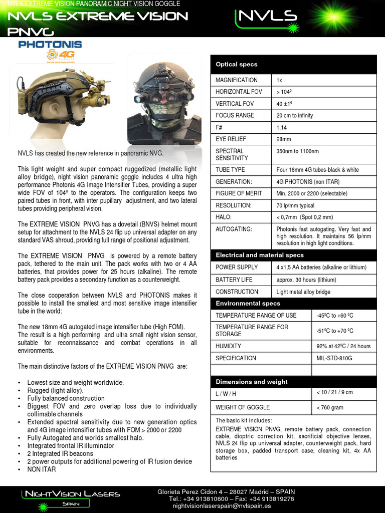 NVLS Extreme Vision PNVG Overview | PDF | Imaging | Physical Sciences