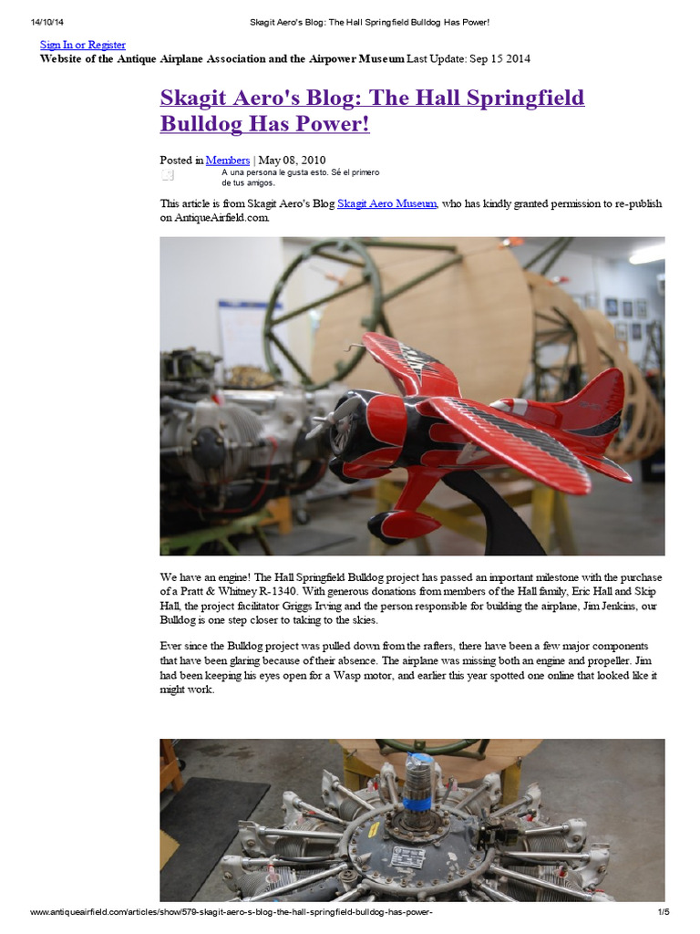 Skagit Aero's Blog - The Hall Springfield Bulldog Has Power! | PDF ...