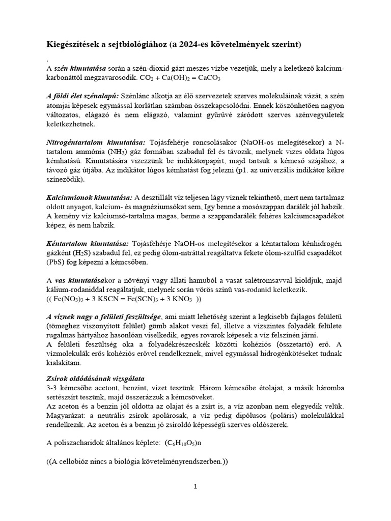 Sejtbiol Kieg 2024 | PDF