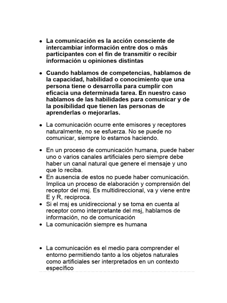 La Comunicación Es La Acción Consciente de Intercambiar Información ...