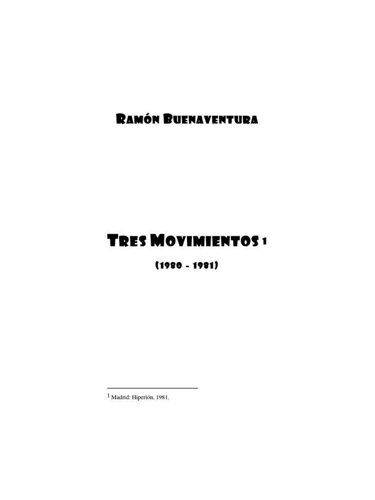 Buenaventura, Ramon - Tres Movimientos | PDF | Jason | Amor