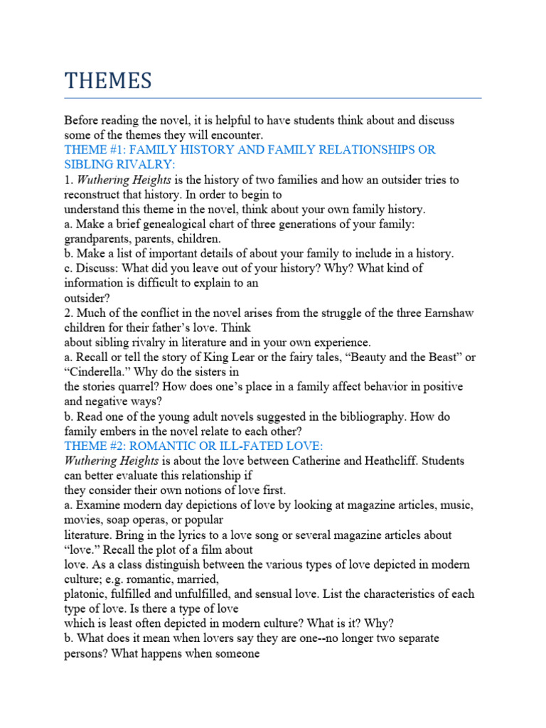 Key Themes in Wuthering Heights | PDF | Wuthering Heights | Revenge