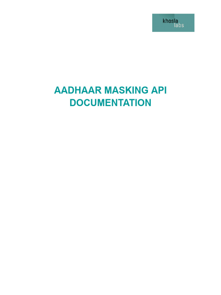 Aadhaar Masking API Documentation | PDF | String (Computer Science) | Software