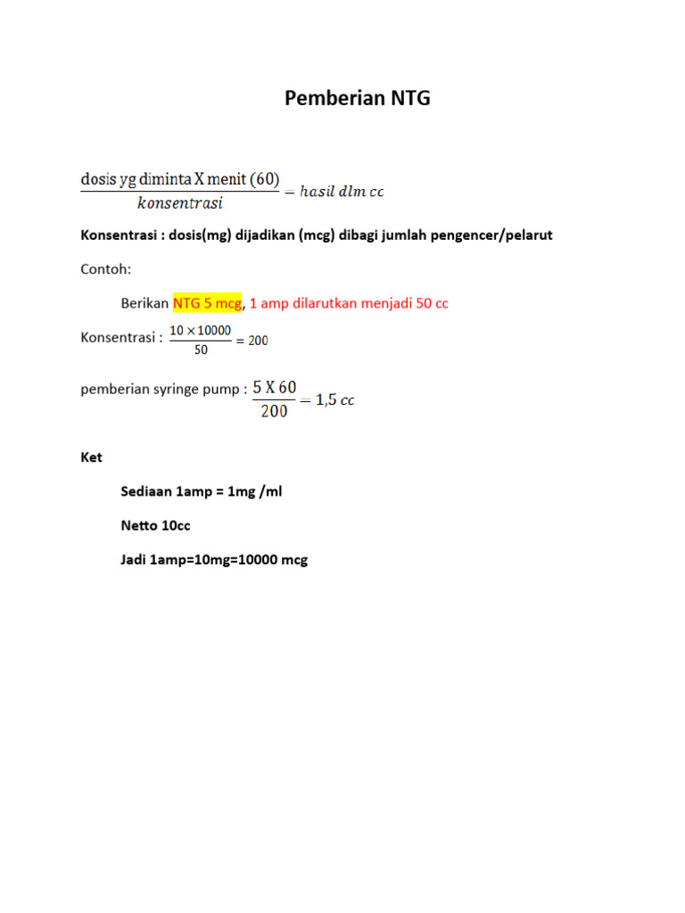 Pemberian NTG | PDF