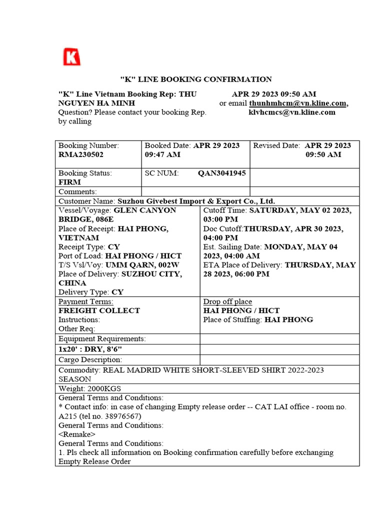 Booking Confirmation | PDF