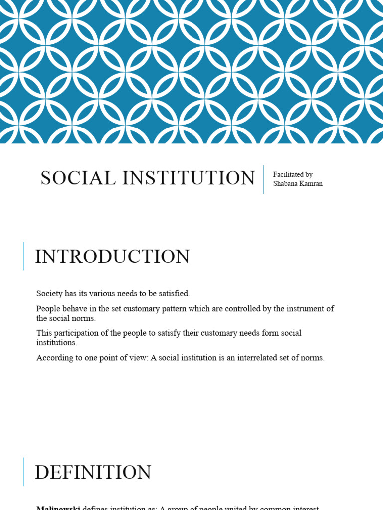 Understanding Social Institutions and Their Functions | PDF ...