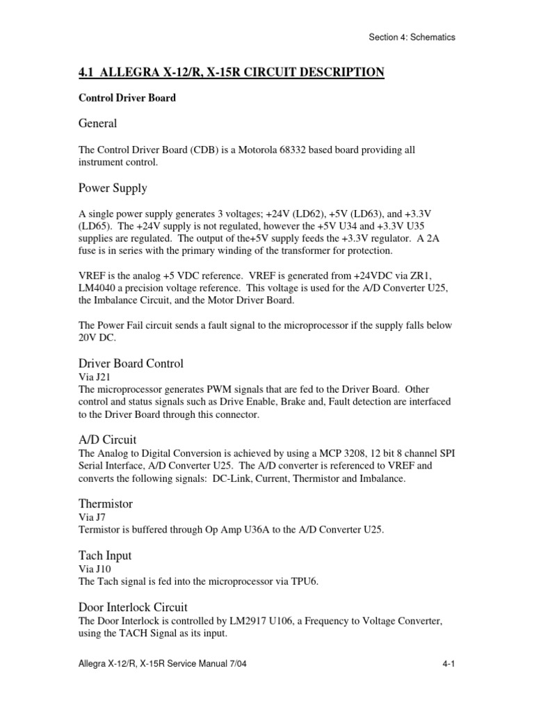 Allegra X-12, X-15R Section 4 | PDF | Power Supply | Analog To Digital Converter
