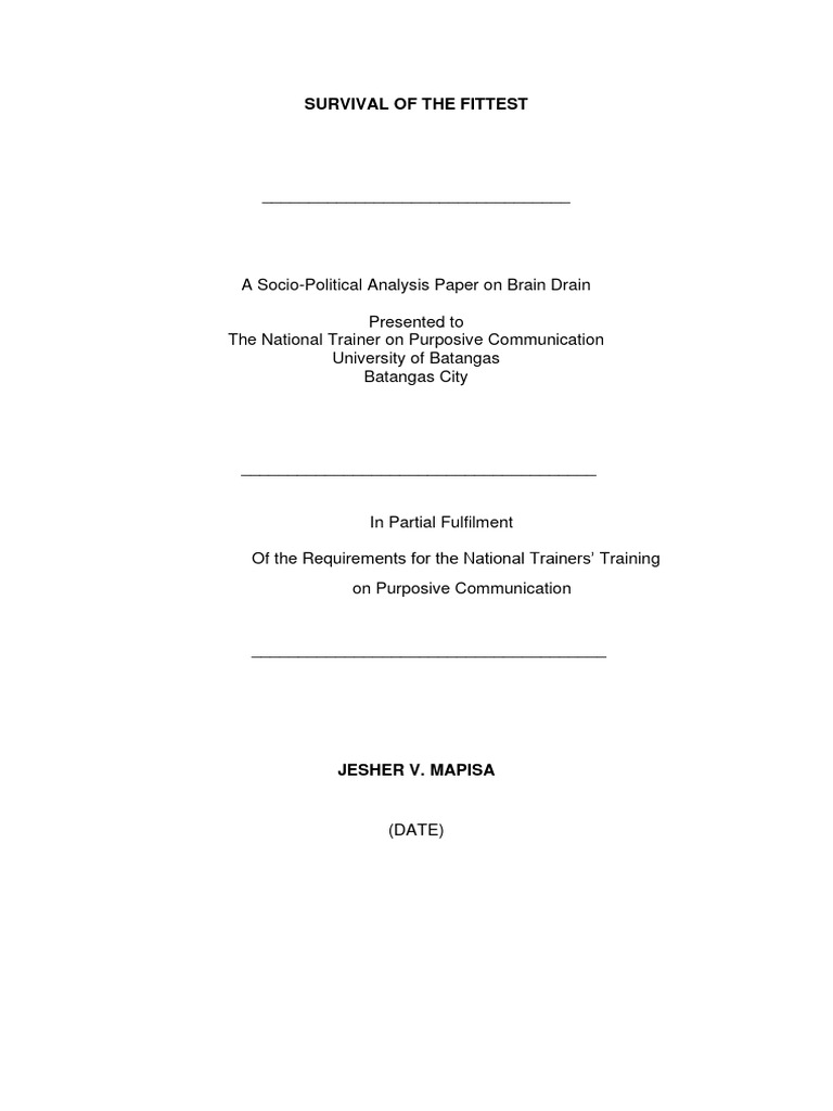 Socio-Political Analysis of Brain Drain | PDF | Human Capital Flight ...