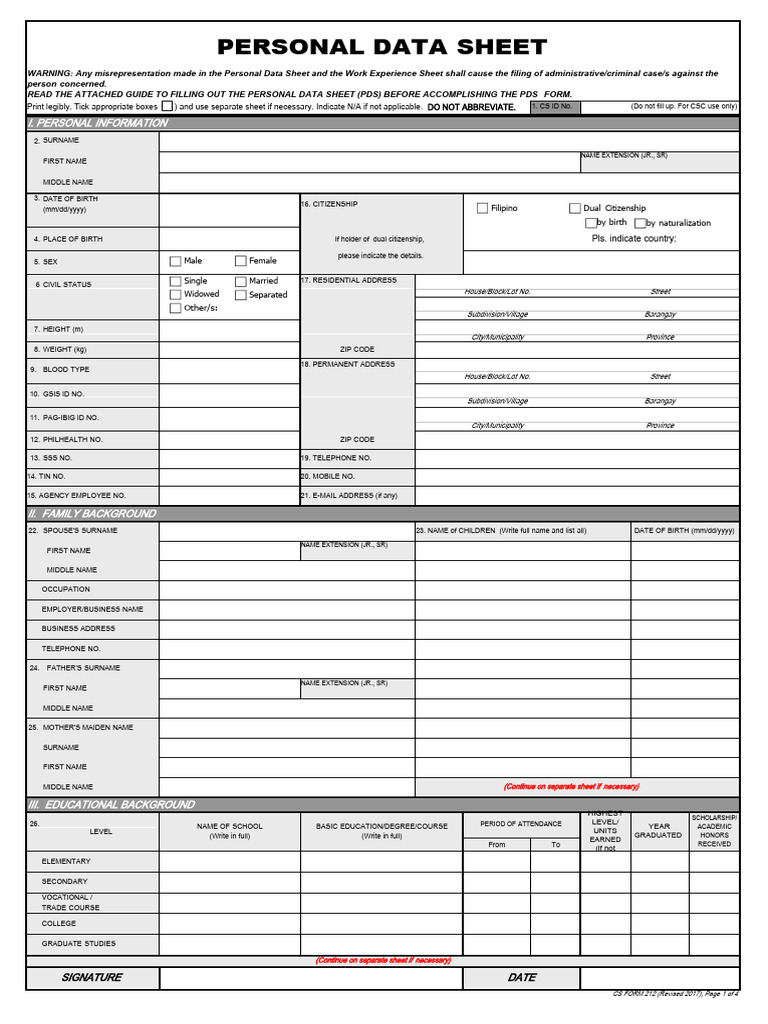 Personal Information Form 13 | PDF | Government | Justice