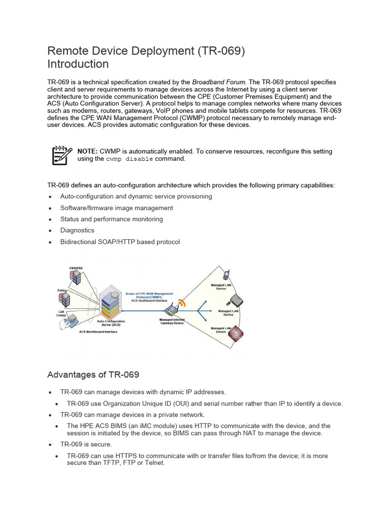 Remote Device Deployment (TR-069) | PDF