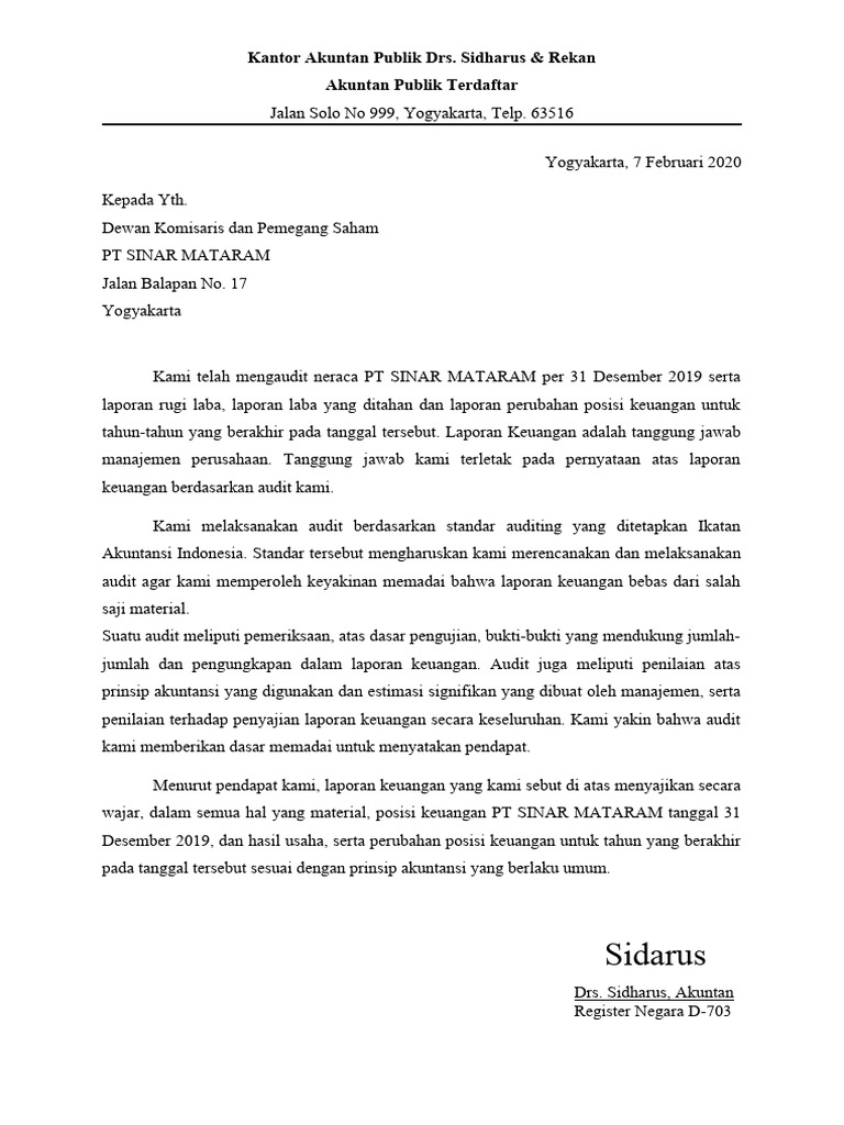 A230.3-Laporan Audit Independen | PDF