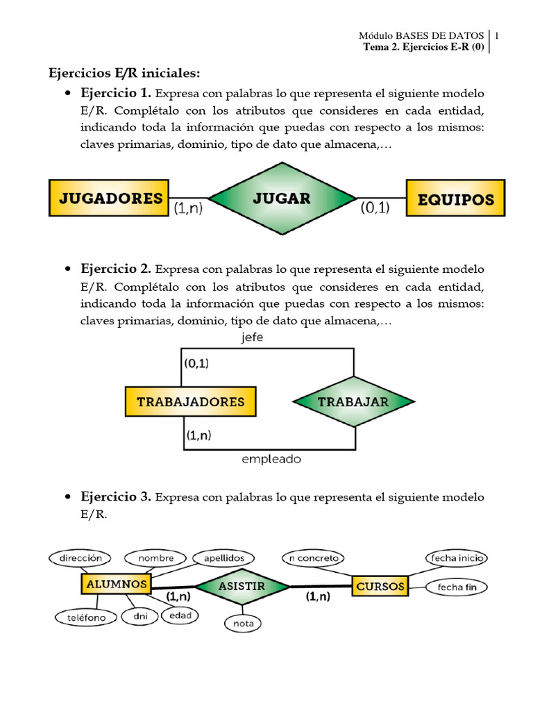 Ejercicios - ER (0) Interpretación | PDF | Cibernética | Informática