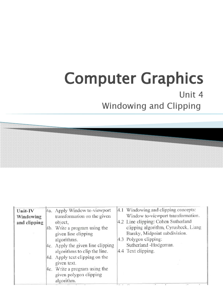 CGR Unit4 | Download Free PDF | 2 D Computer Graphics | 3 D Computer Graphics