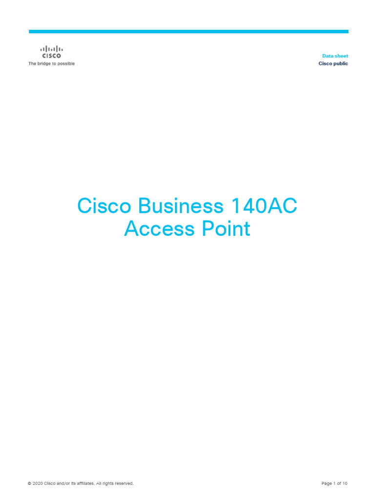 Cisco Business 140AC Access Point Data Sheet | PDF | Computers ...