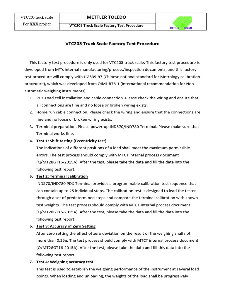 FAT Procedure | PDF | Calibration | Science