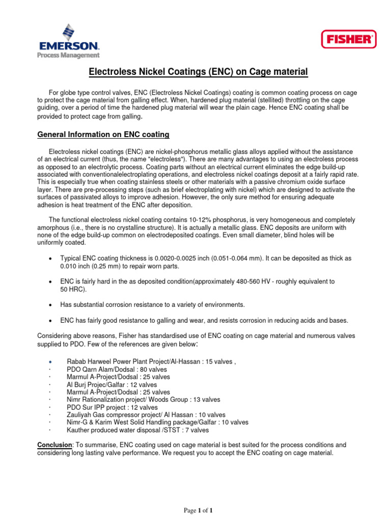 Technical Writeup - EnC Coating | PDF
