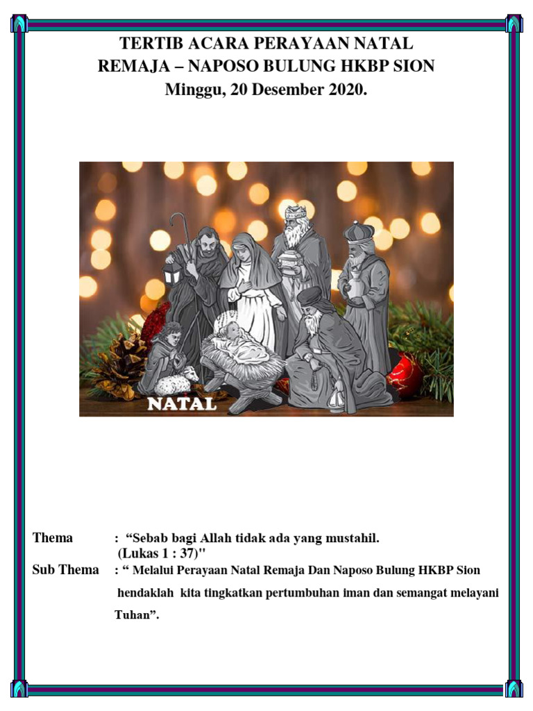Tertib Acara Natal Naposo 2 2020 | PDF