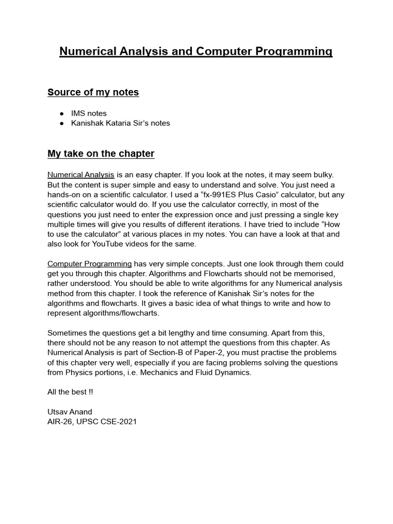 Numerical Analysis Computer | PDF