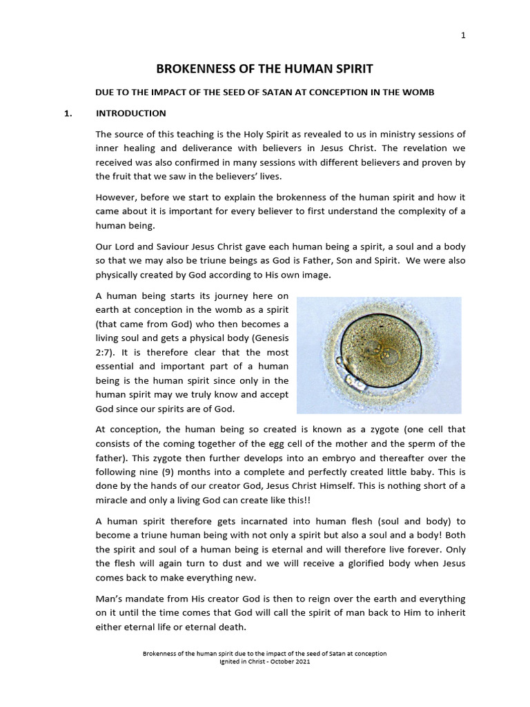 The Brokenness of The Human Spirit | PDF | Jesus | Baptism