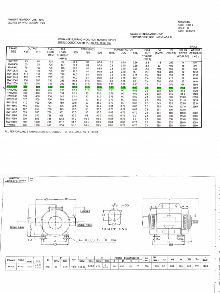 Cutter Motor Data Sheet | PDF