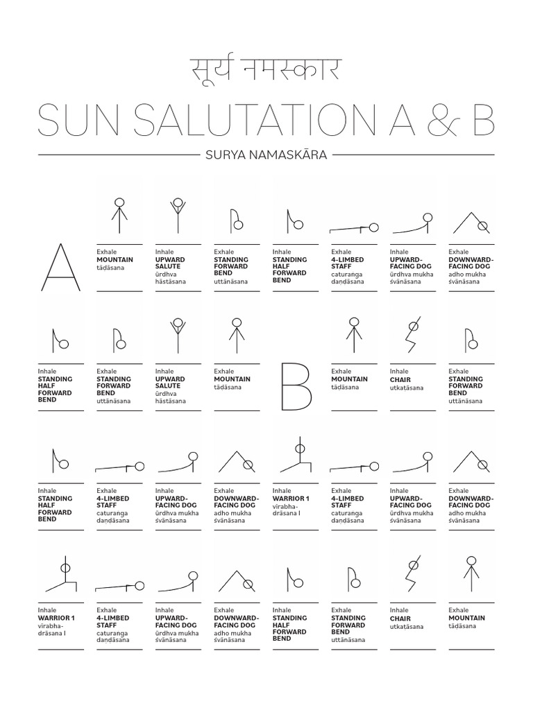 Sun Salutation A B Yoga Sequence A4 Karma Gaia Pdf