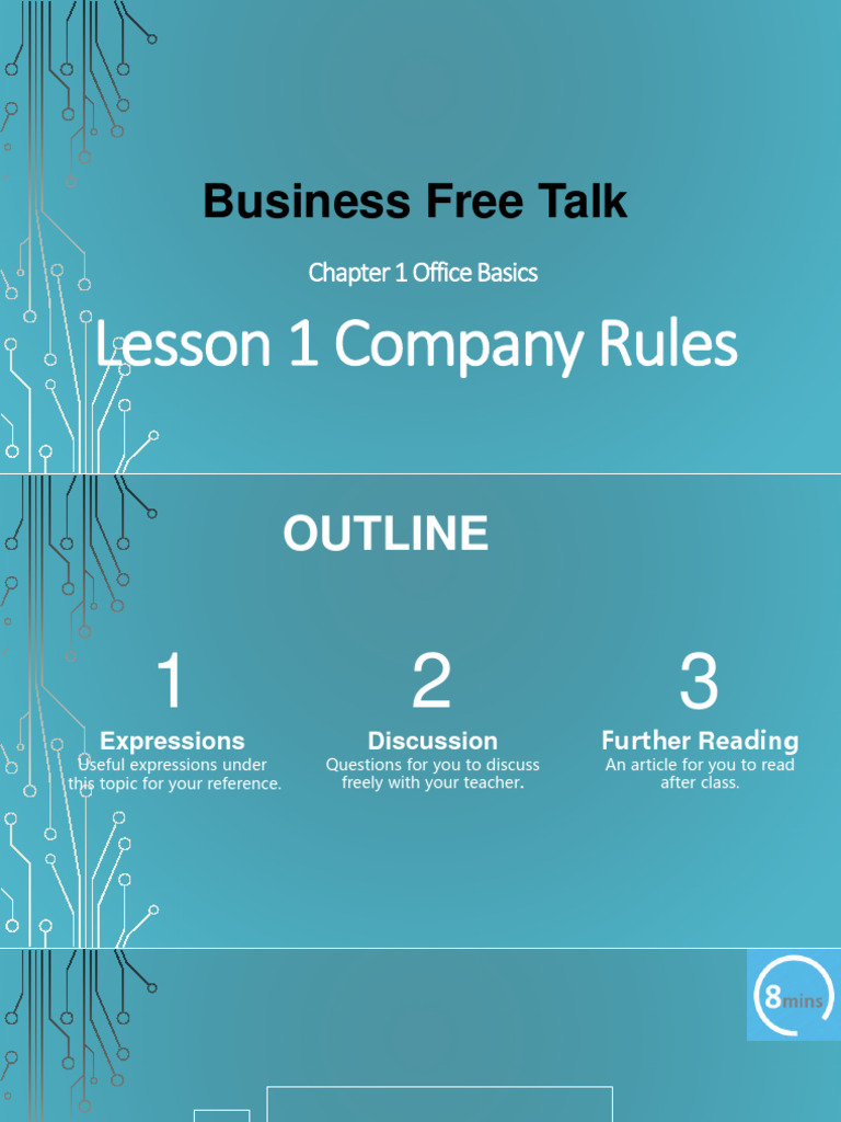 Business Free Talk: Lesson 1 Company Rules | PDF