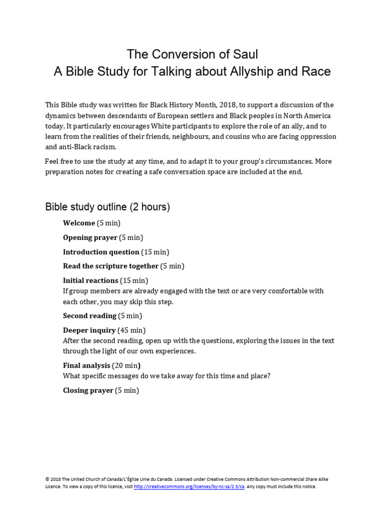 Conversion of Saul - Bible Study | PDF