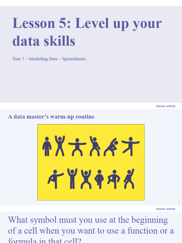 Spreadsheet Skills for Year 7 | PDF | Teaching Methods & Materials ...