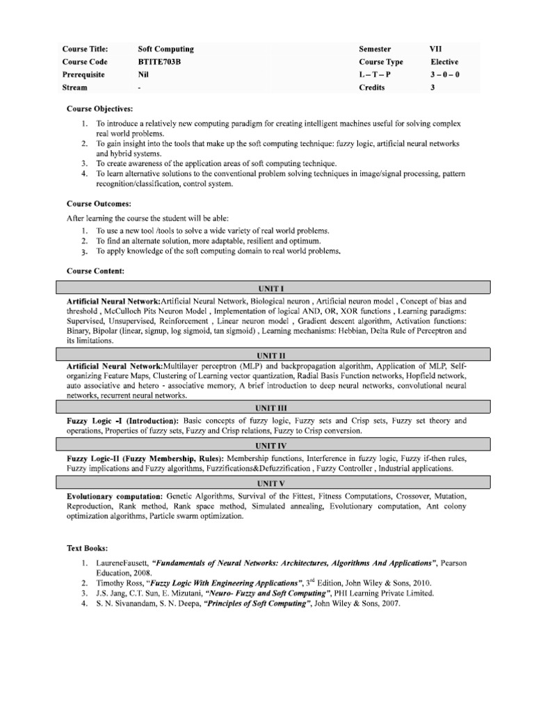 SC Theory Syllabus | PDF