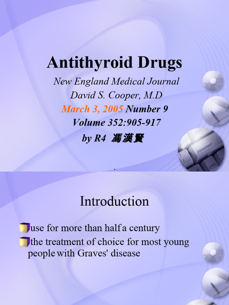 Antithyroid Drugs | PDF | Hyperthyroidism | Endocrine System